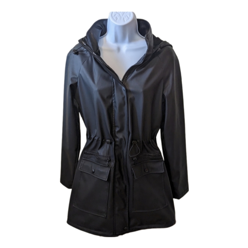 Sebby Collection Black Raincoat - Gem